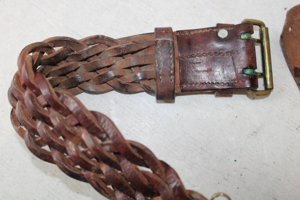 Ceinturon troupe coloniale Mdle 1903/14 Cuir tressé et ancre - Ventes d ...